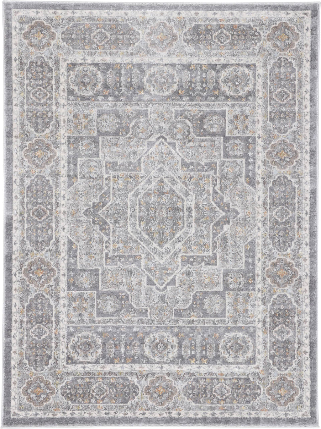 Mamluk Nisa Teppich Grau - Handgeknüpft & aus Kunstfaser