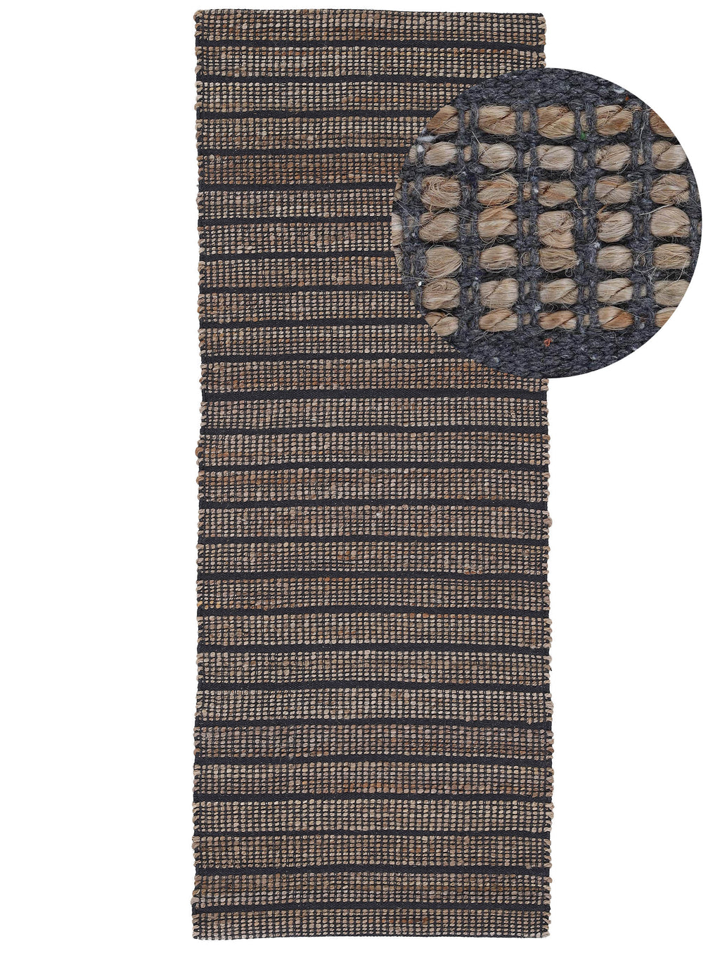 Juteteppich Lara Läufer Blau - Handgewebt & aus Sisal/Jute