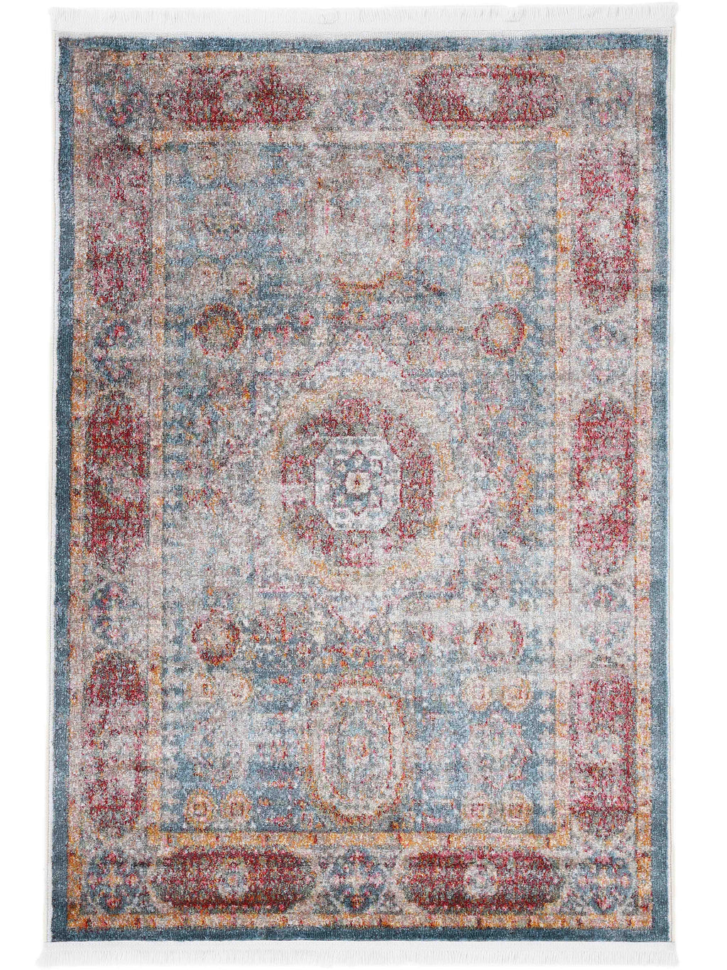 Vintage Teppich Mora Blau - Maschinengewebt & aus Kunstfaser
