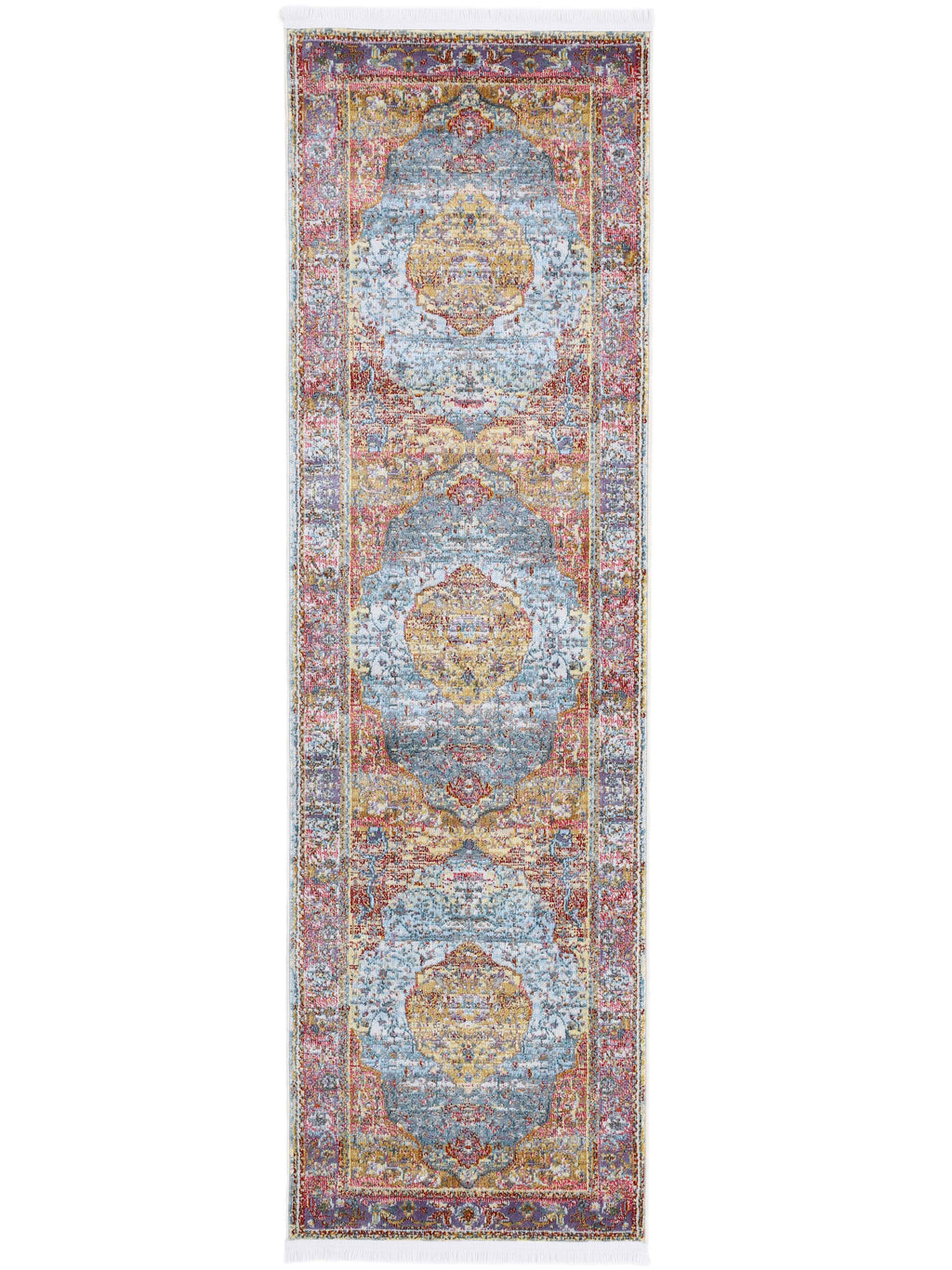 Vintage Teppich Esha Läufer Multicolor - Maschinengewebt & aus Kunstfaser