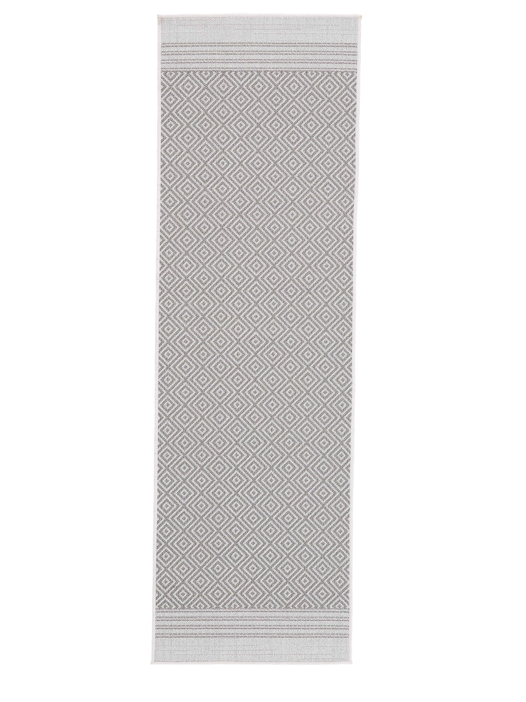 In- & Outdoor Teppich Boho Läufer Beige - Maschinengewebt & aus Kunstfaser