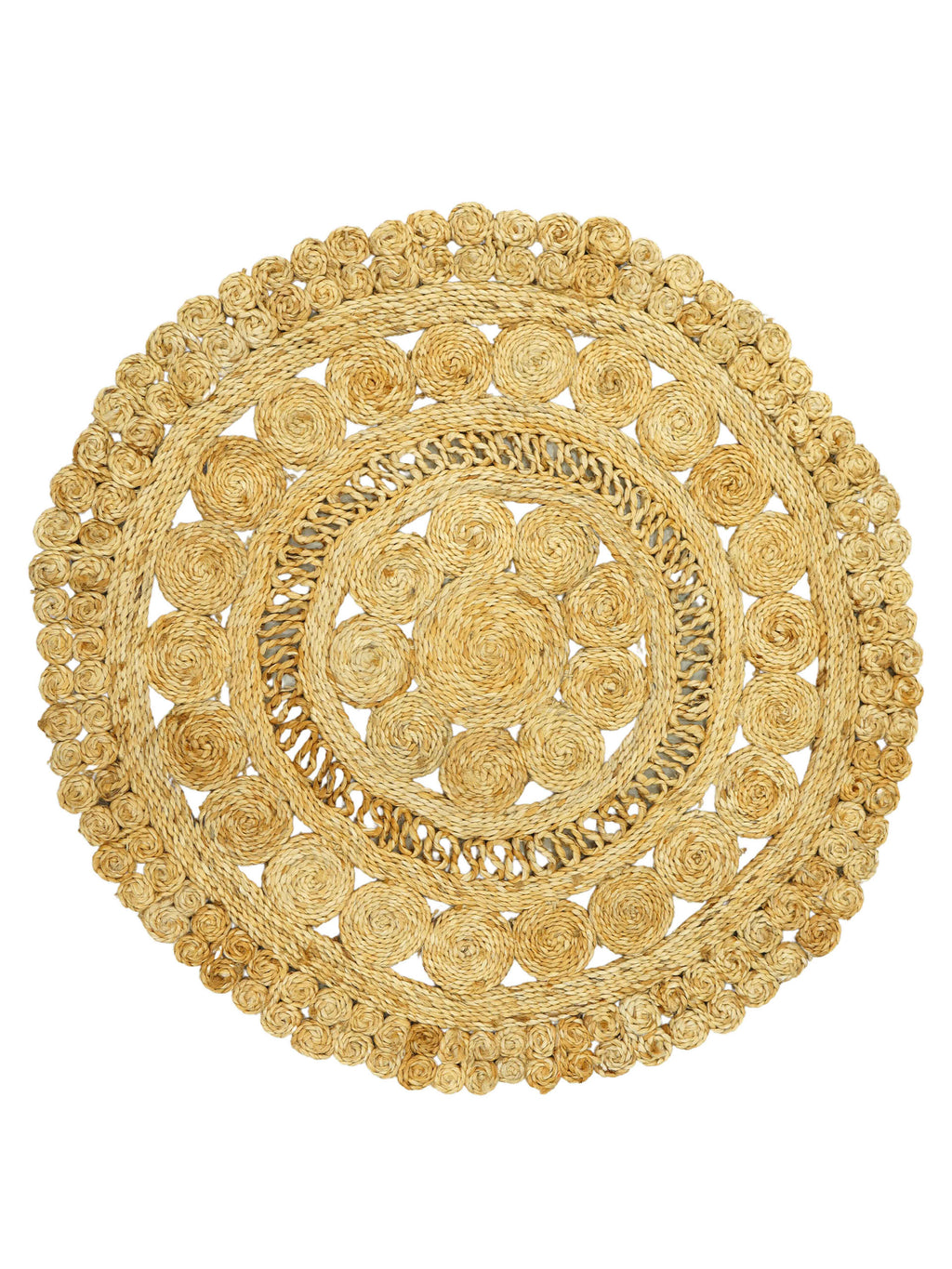 Juteteppich Finn Rund Hellbraun - Handgewebt & aus Sisal/Jute