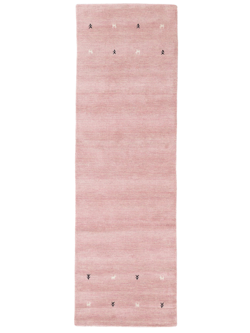 Wollteppich Gabbeh Uni Läufer Rosa - Handgewebt & aus Wolle