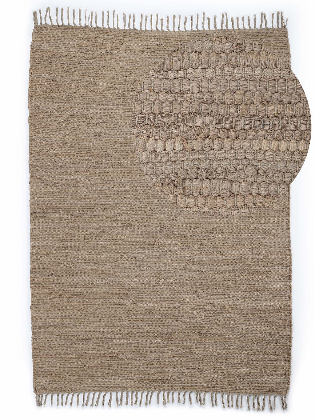 Kelim Chindi Uni Taupe - Handgewebt & aus Baumwolle