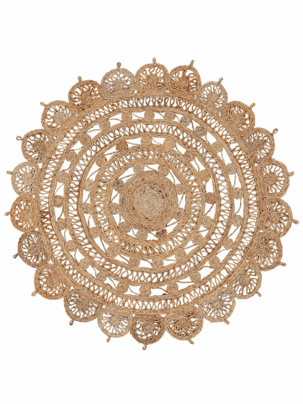Juteteppich Cate Rund Beige - Handgewebt & aus Sisal/Jute